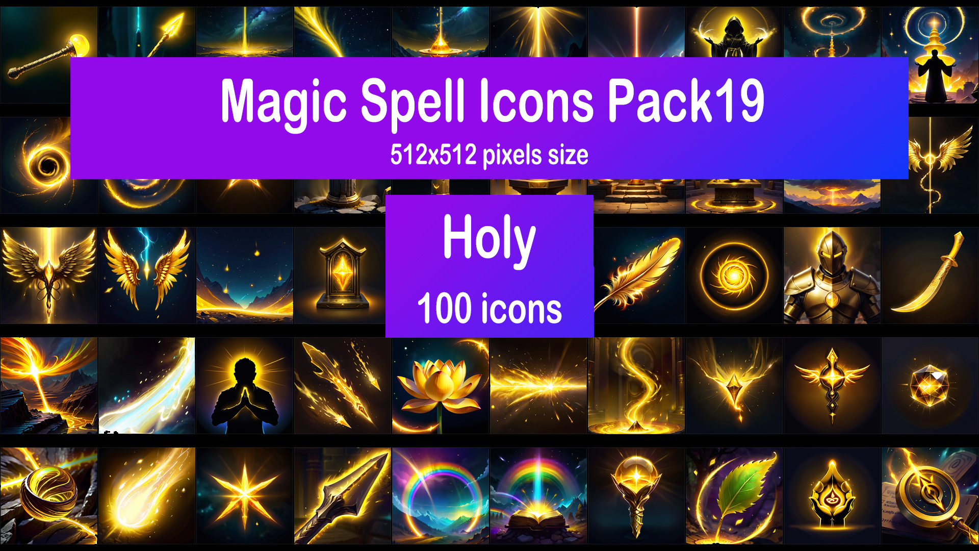 Magic Spell Icons Pack19 - Holy by AI game icons for Join The itch.io ...