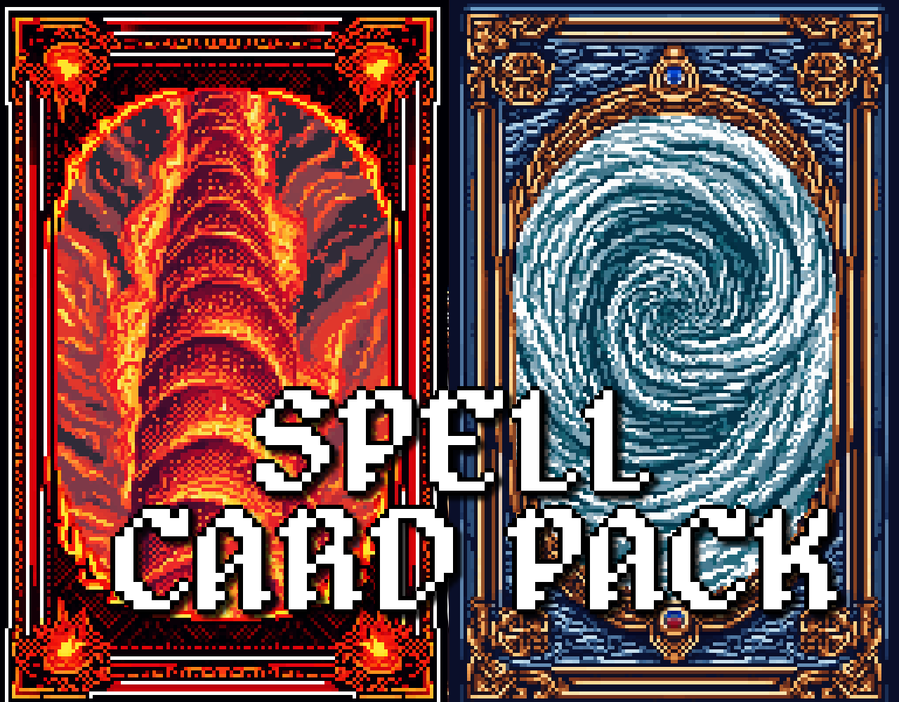 Ultimate Magic Spells Card Pack Pixel Art - RPG Fantasy Deck Building ...