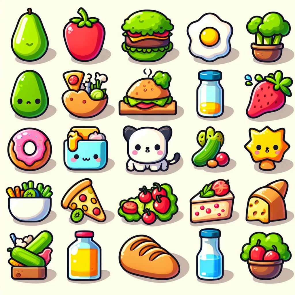 Cute Food Icons | 2D UI/UX by Chema Luque