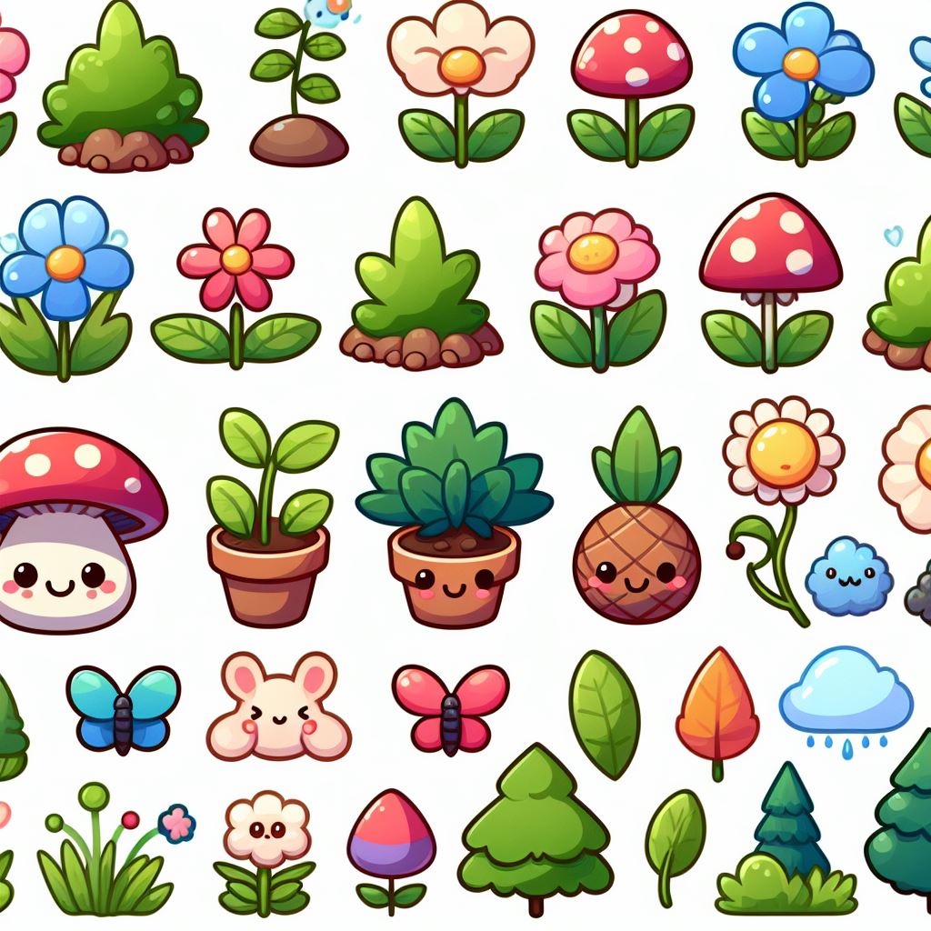 Cute Nature Icons | 2D UI/UX by Chema Luque