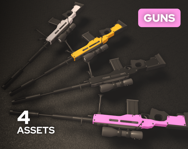 Roblox Mid-Poly Sniper Rifles (4 Rifles) by Coble