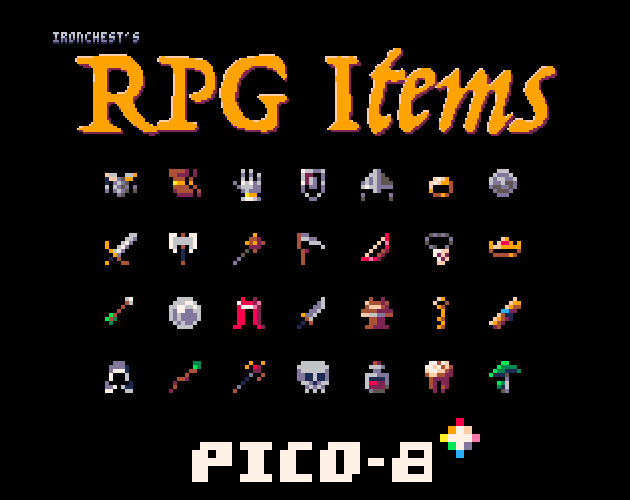 Ironchest's RPG items for PICO-8 by Ironchest Games
