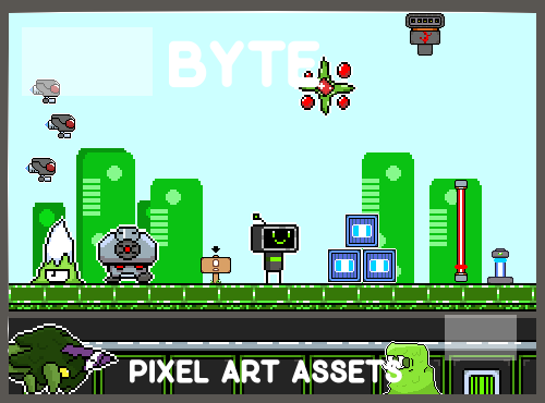 Byte Platformer Pixel Art Assets by Night Code Dev