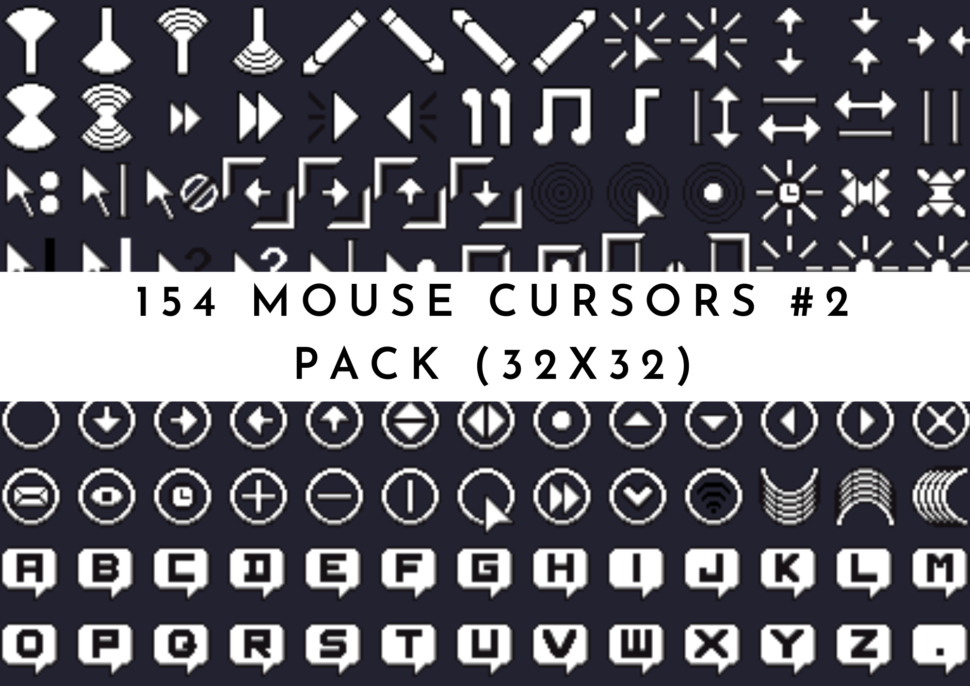 154 Mouse Cursors - Pack #2 (32x32) by KabGames