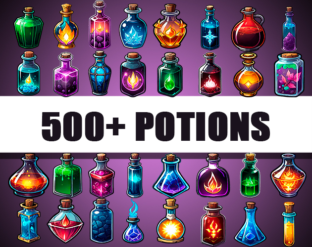 Pack 18 - Potions - 500+ Sprites by FortressSide