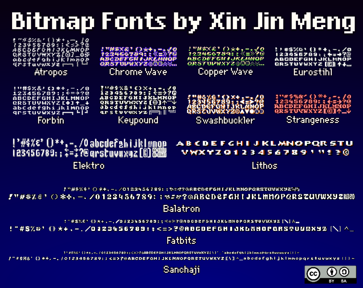 Xinjinmeng's Pixel Font Pack by Xin Jin Meng