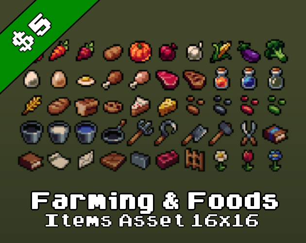 Farming & Foods Items Asset (16x16) by ninth-jedi