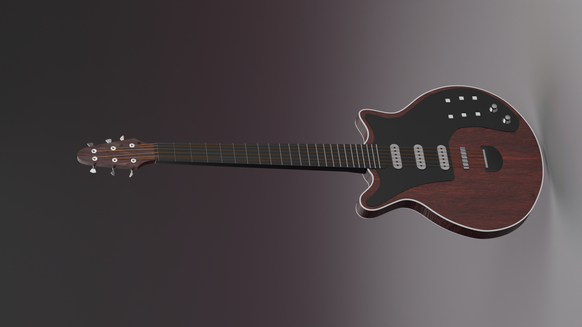 Realistic Wooden Electric Guitar by anill.blend