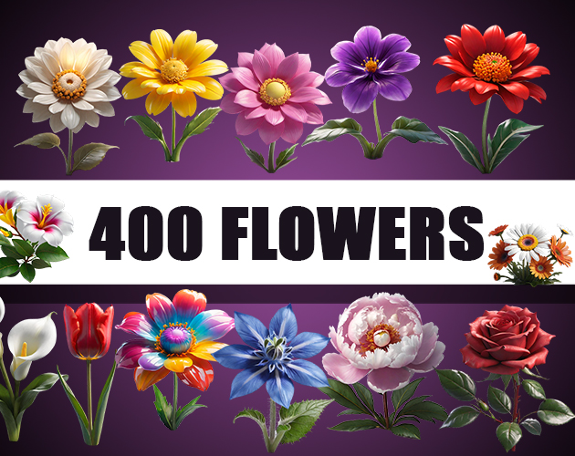 Pack 19 - Flowers - 400 Sprites by FortressSide