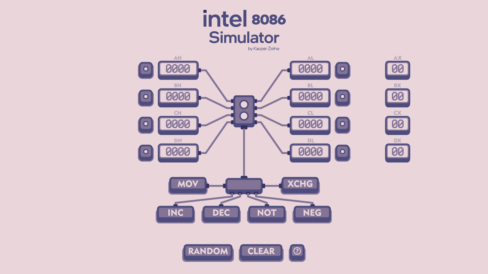 Intel 8086 Simulator - College Project by KRUK Artworks