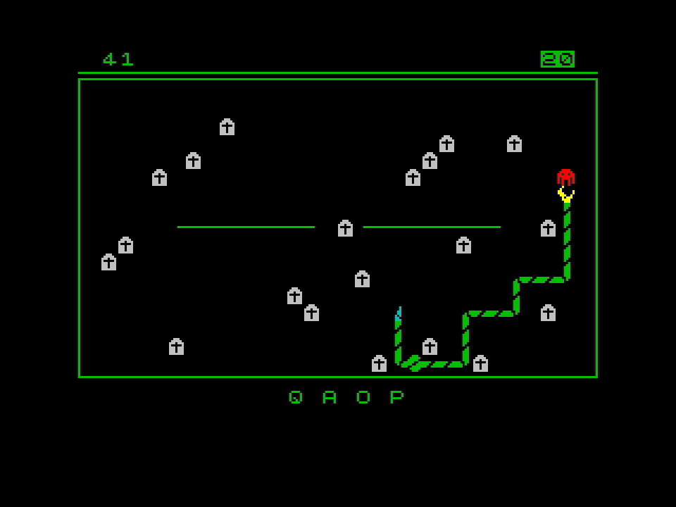 ZXnake (Sinclair ZX Spectrum) by Moisés Garín Escrivá by BASIC 10Liner