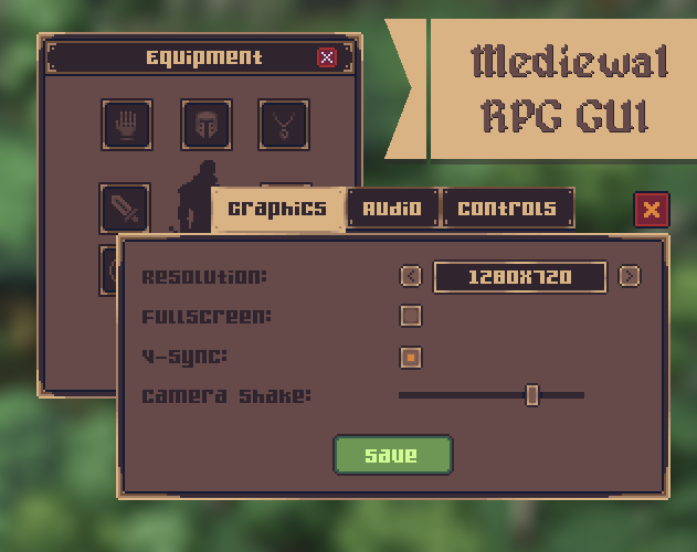 Medieval RPG GUI by 3blackpixels