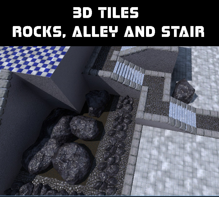 3d tileset, modular street and rocks by Game Gland