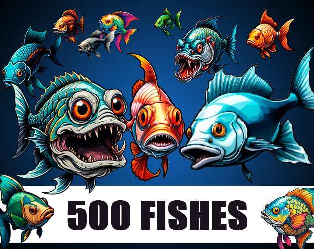 Pack 23 - Fishes - 500 Sprites by FortressSide