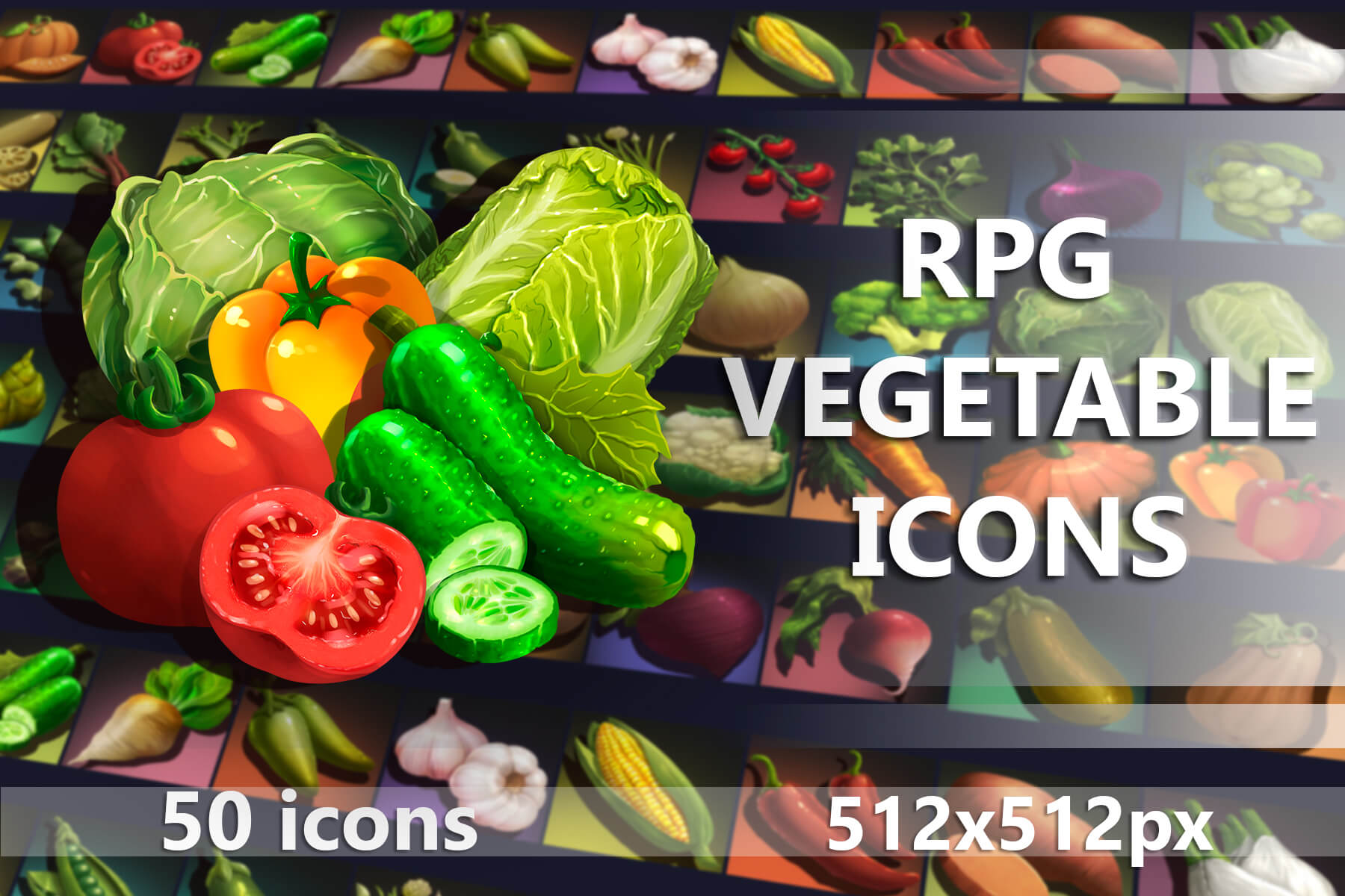 Vegetable Game Icons for RPG by Free Game Assets (GUI, Sprite, Tilesets)