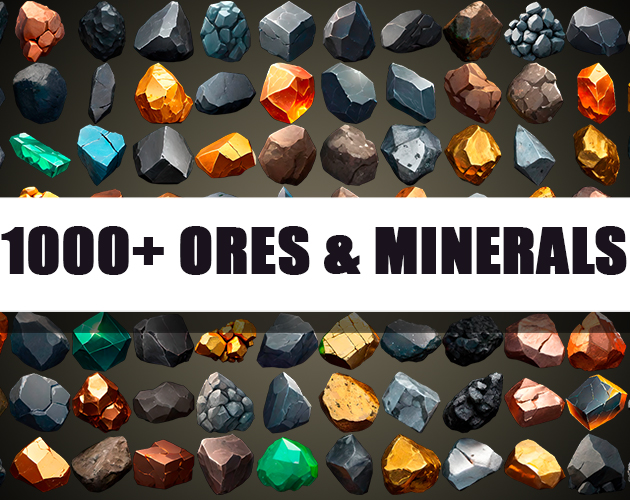 Pack 24 - Ores-&-Minerals- 1000+ Sprites by FortressSide
