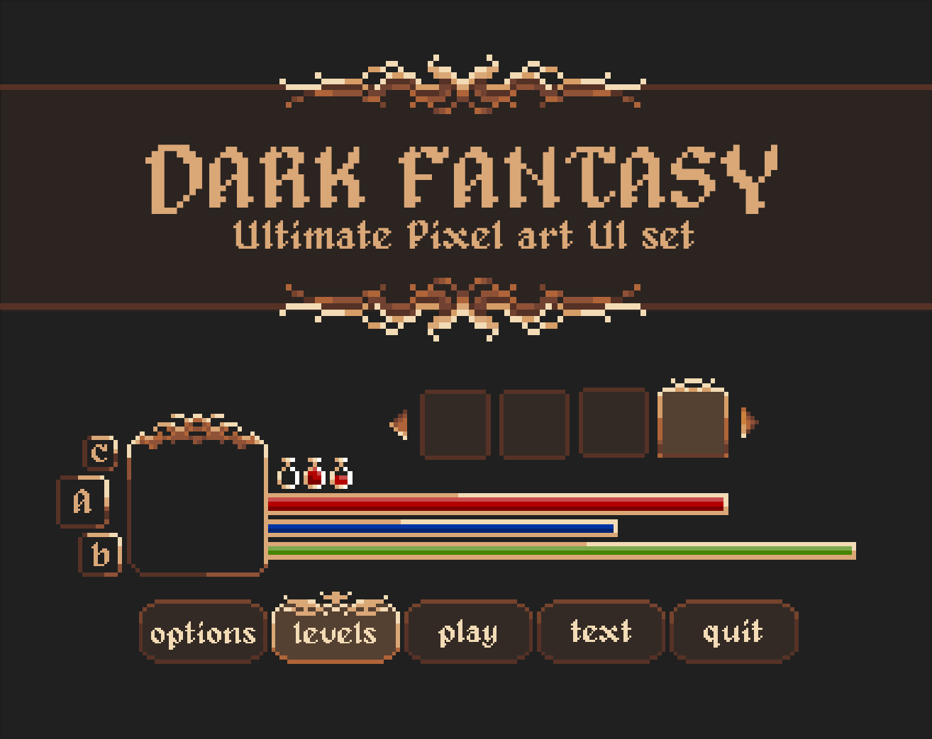 Ultimate Dark Fantasy Ui set by Finnmercury