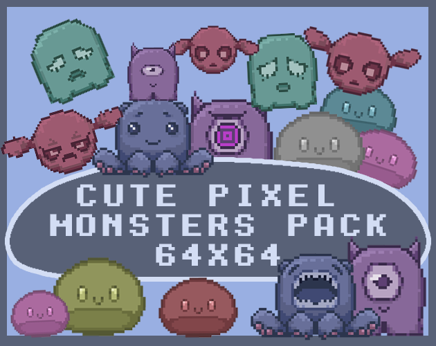 Cute Pixel Monsters Pack (64X64) by Pooklea