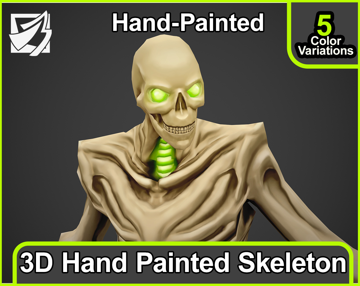 3D Hand Painted Skeleton by Rallba