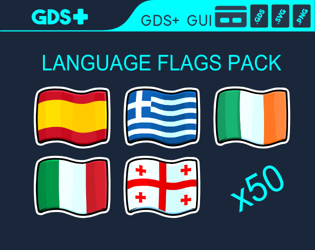 language flags by Robert Brooks - gamedeveloperstudio.com