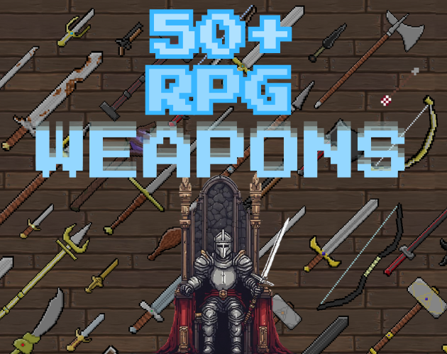50+ RPG Weapons Pixel Art Pack by pags1000