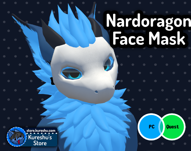 Nardoragon Face Mask (VRChat PC and Quest Compatible) by Kureshu
