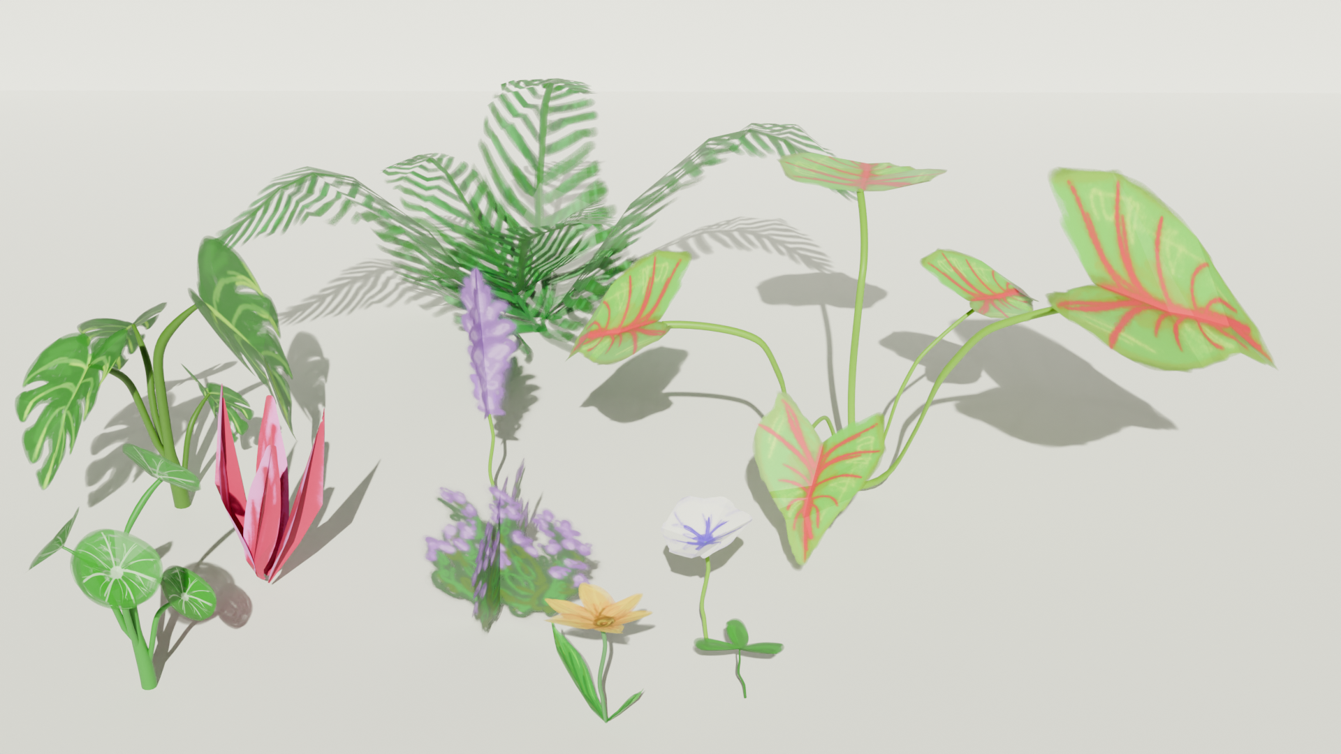 Hand painted plants assets by matallon