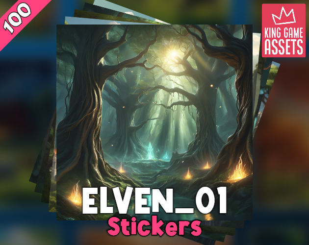 Elven 01 Stickers by King Game Assets