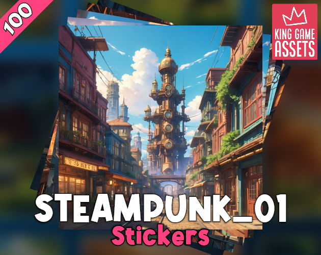 SteamPunk 01 Stickers by King Game Assets
