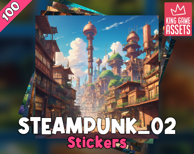 SteamPunk 02 Stickers by King Game Assets