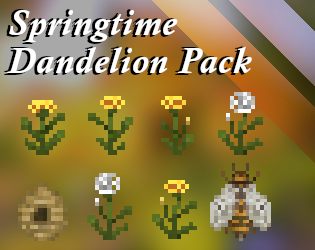 Springtime Dandelion Pixel Art Assets by BTL games