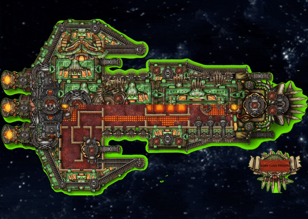 BFG Style Ork Frigate VTT Battle Map - Orc Gork Class Frigate by MAG ...