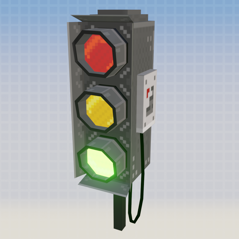 Low-poly pixel traffic light by Prildarill