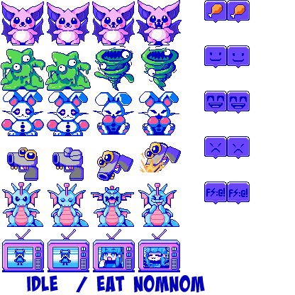 Monster Raising game misc assets by Wahmania