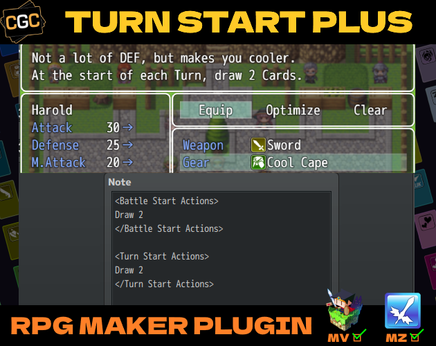 Turn Start Plus - CGC Expansion - MV/MZ by MythAtelier