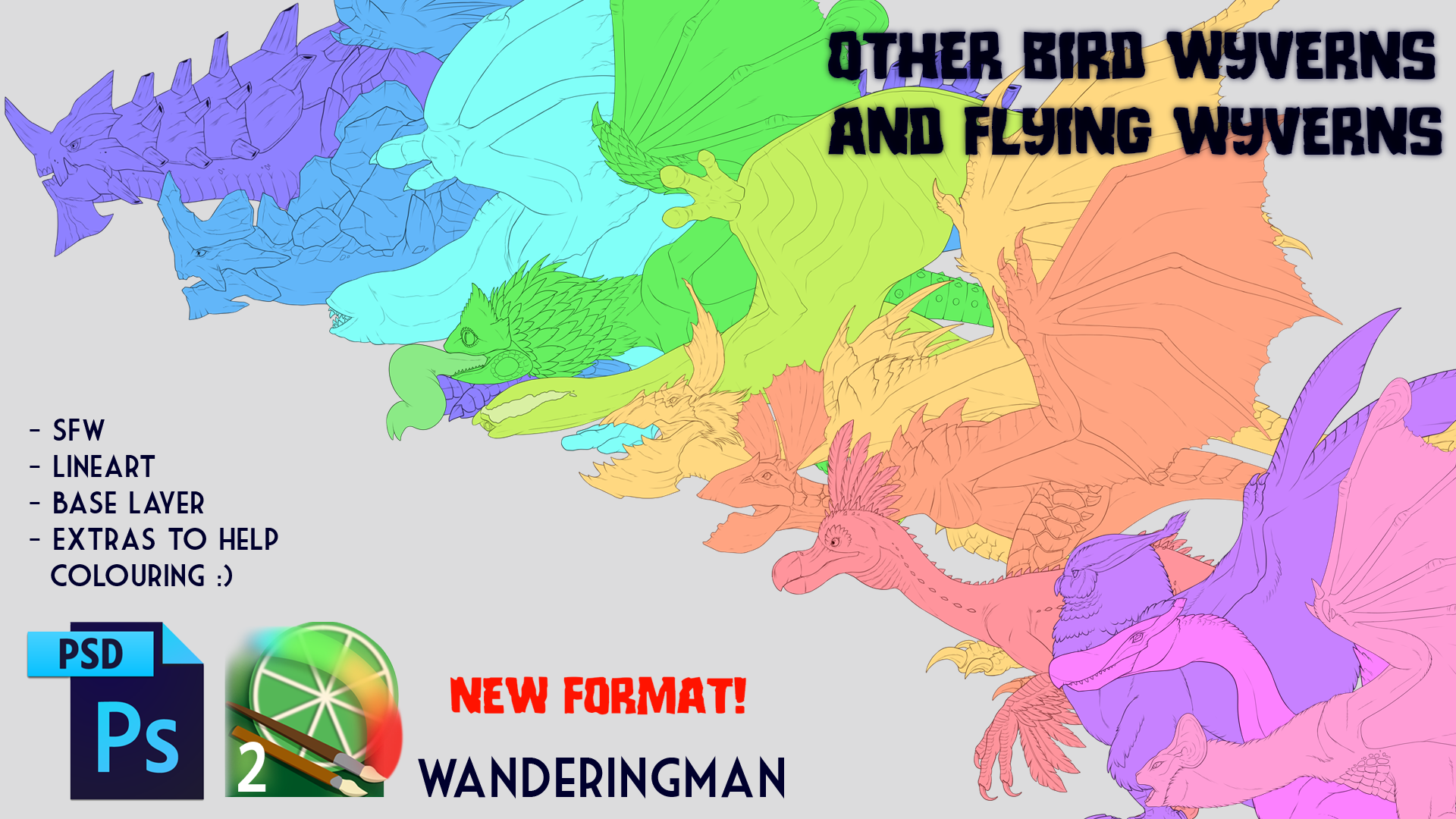 Other Bird / Flying Wyverns Base Pack by WanderingMAN
