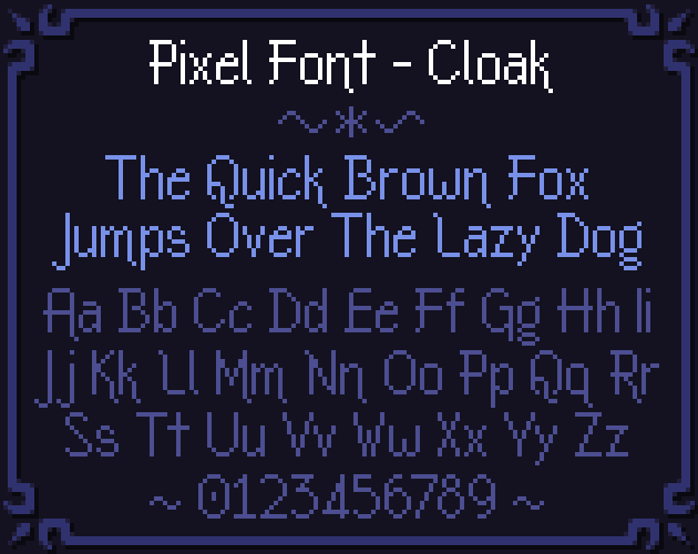 Pixel Font - Cloak by ChevyRay