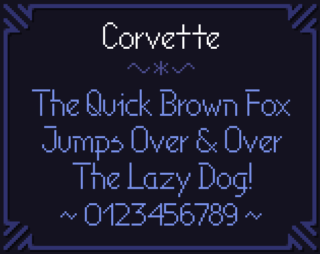Pixel Font - Corvette by ChevyRay