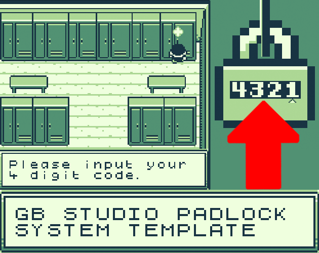GB Studio Padlock System Template by AA STUDIO