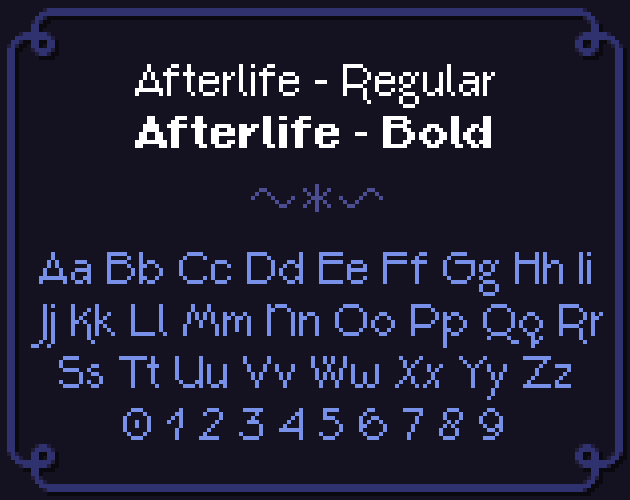 Pixel Font - Afterlife by ChevyRay