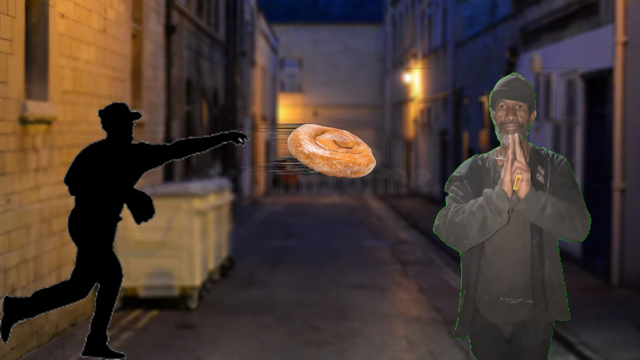 Throwing honey buns at homeless people simulator by mccheeseonyt