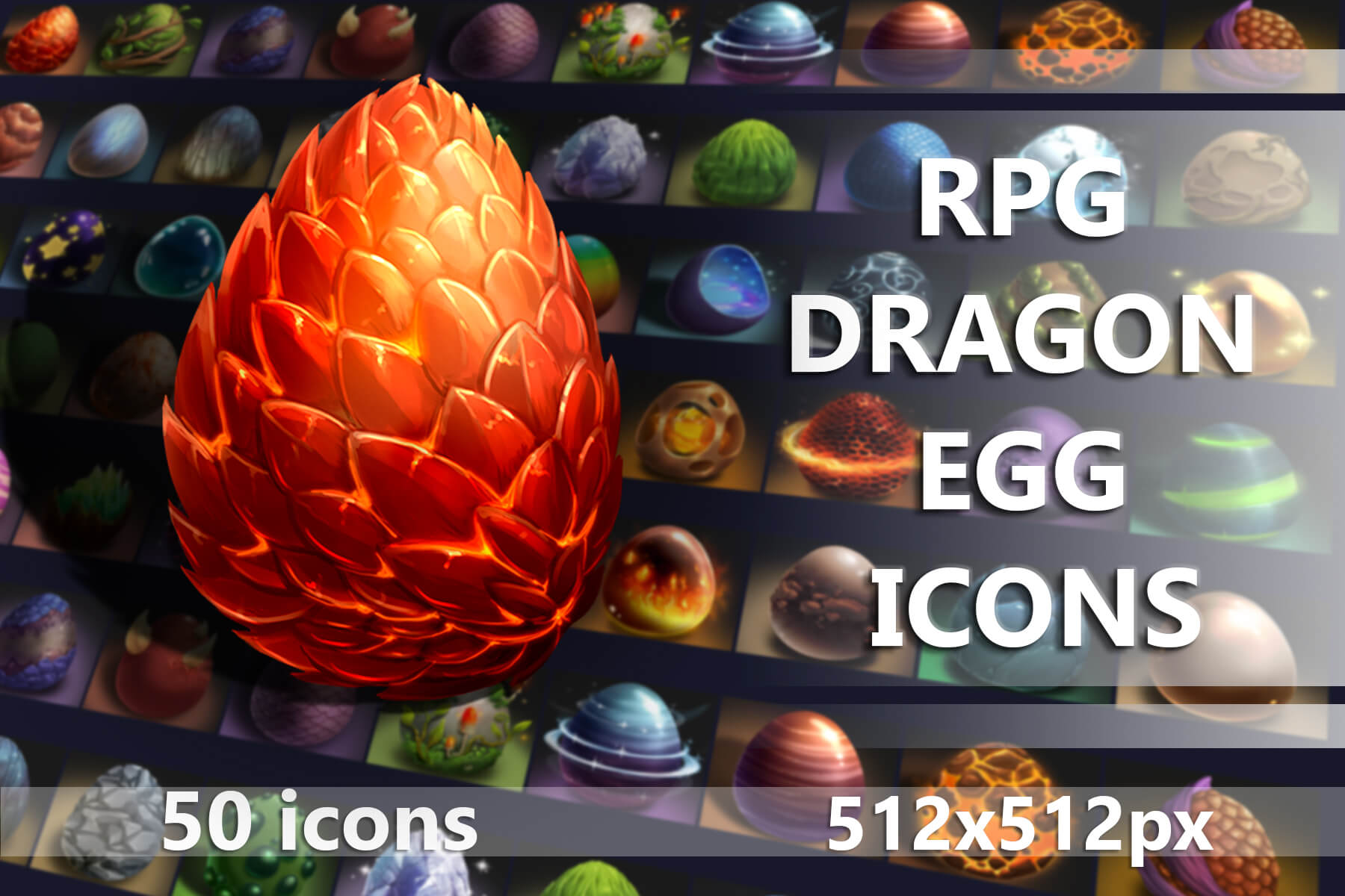 Dragon Egg Game Icons by Free Game Assets (GUI, Sprite, Tilesets)