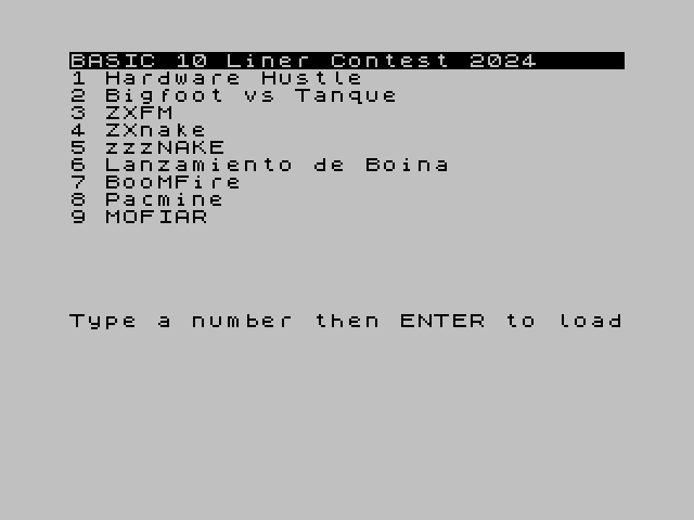 Compilation Disk 2024 (Sinclair ZX Spectrum) by Matthew Begg by BASIC ...