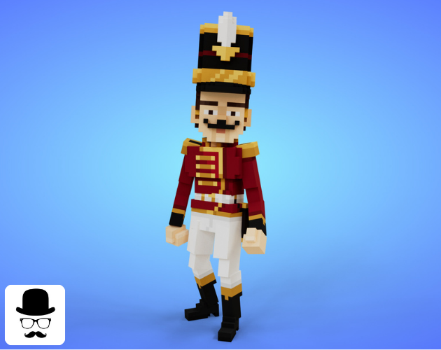 Voxel Nutcracker Character - 3D Lowpoly Fantasy Model by MrMGames