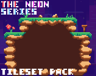 16x16 2D Grass Tile-set - The Neon Series by Joshua Briggs