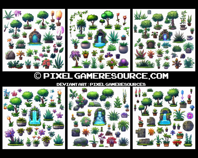 2D Video Game Asset - Plants 199 Bundle by Pixel Game Resources