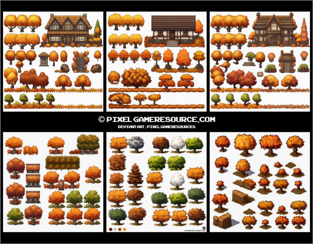 2D Fall and Autumn Video Game Assset - Mega Bundle by Pixel Game Resources