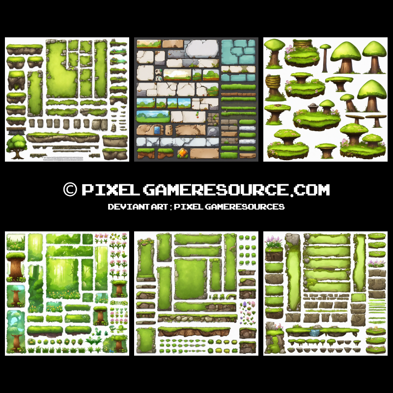 126 Tilemap 2D Video Game Asset - Spring Biome Bundle 24 by Pixel Game ...
