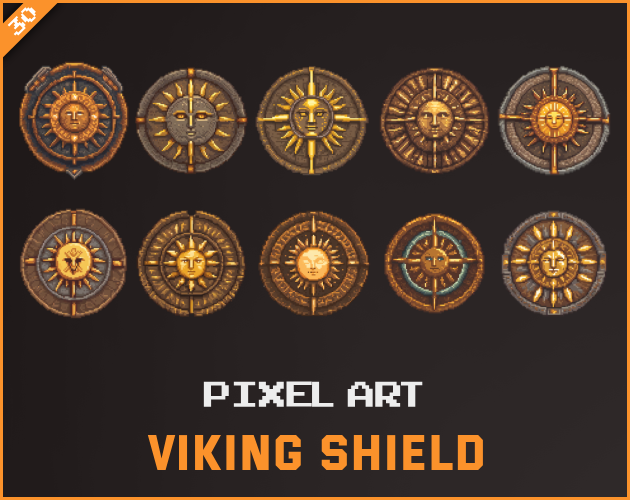 Shield Pack #4 [Pixel Art] by Art Heisenberged