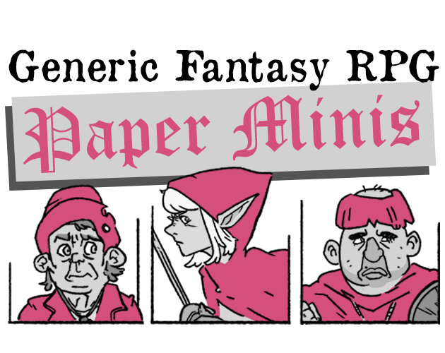 Generic Fantasy RPG paper minis by Null_Attack
